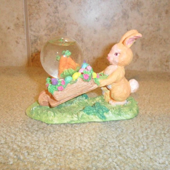 Holiday | Easter Bunny Snow Globe 3 Resin Figure Table Decor | Poshmark